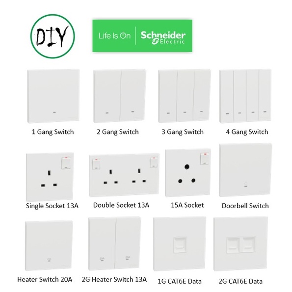 [White] Schneider AvatarOn C Switches and Sockets | Shopee Singapore
