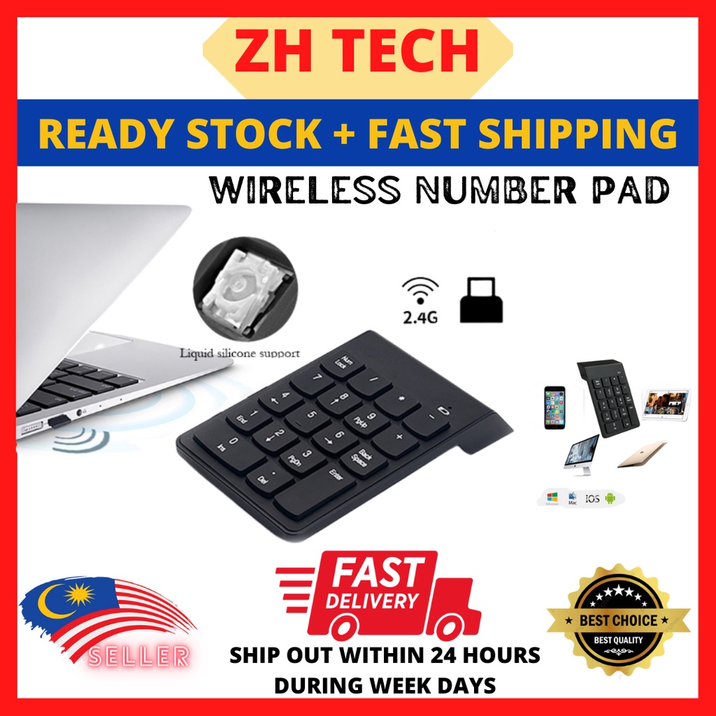 2.4g Keyboard Number Wireless Numeric Num Pad Numpad USB External ...