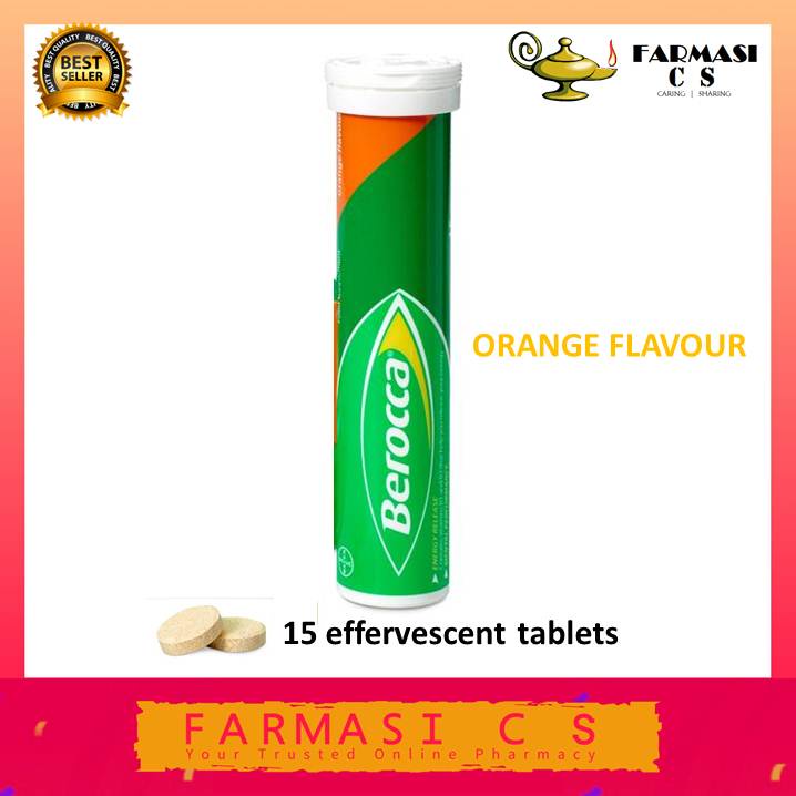Berocca 15 Effervescent Tablets Orange Flavour EXP:05/2026 [ Vitamin C ...
