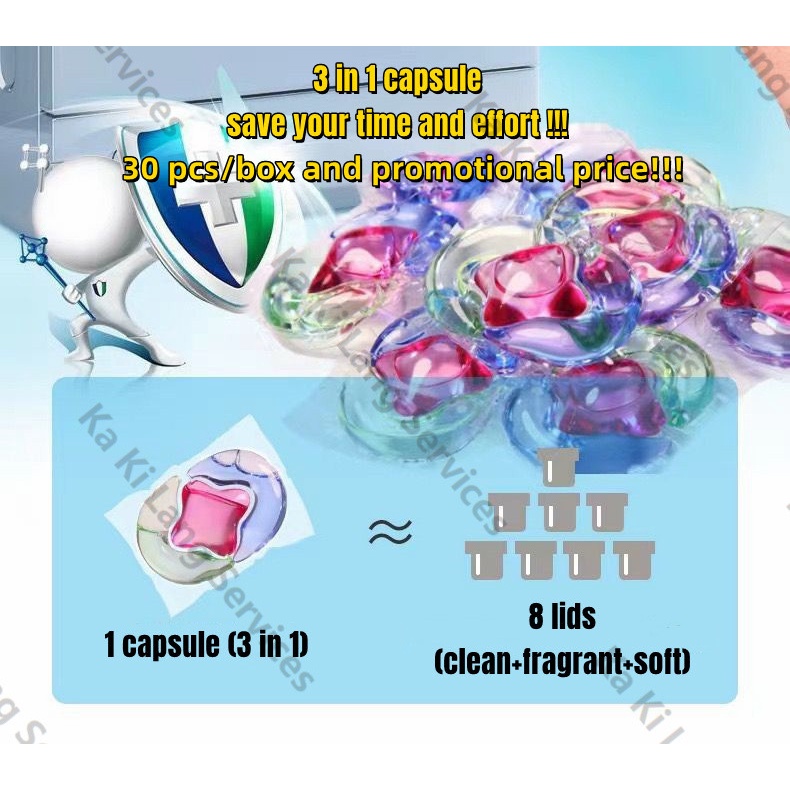 3 in 1 Laundry Capsules Detergent Laundry Bead Ball Concentrate Formula ...