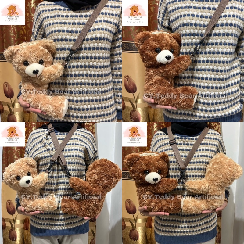Teddy Bear bag, sling backpack, hug carrier | Shopee Singapore