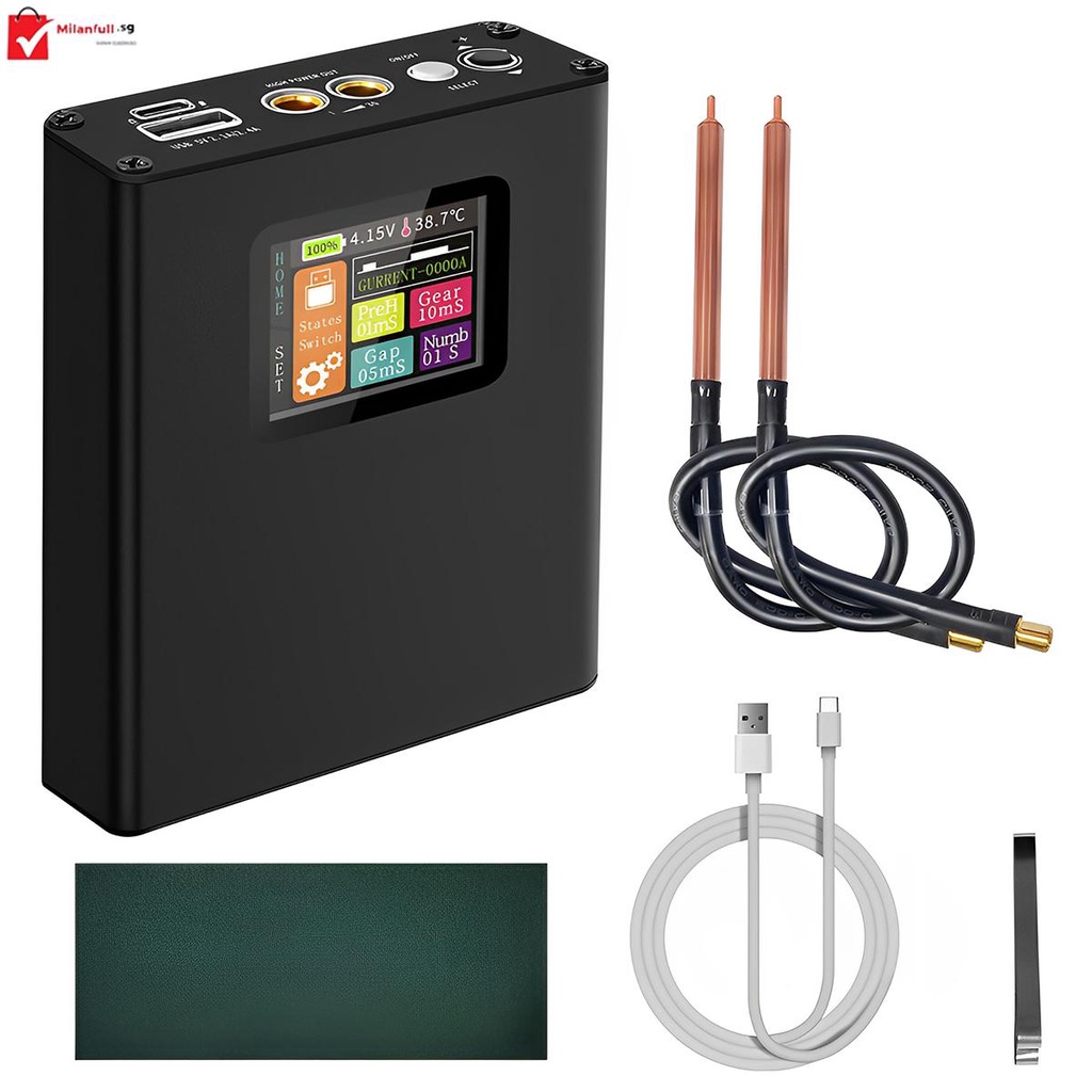 4Pcs Mini Spot Welder Kit with Colored LCD Screen 500mAh Rechargeable ...
