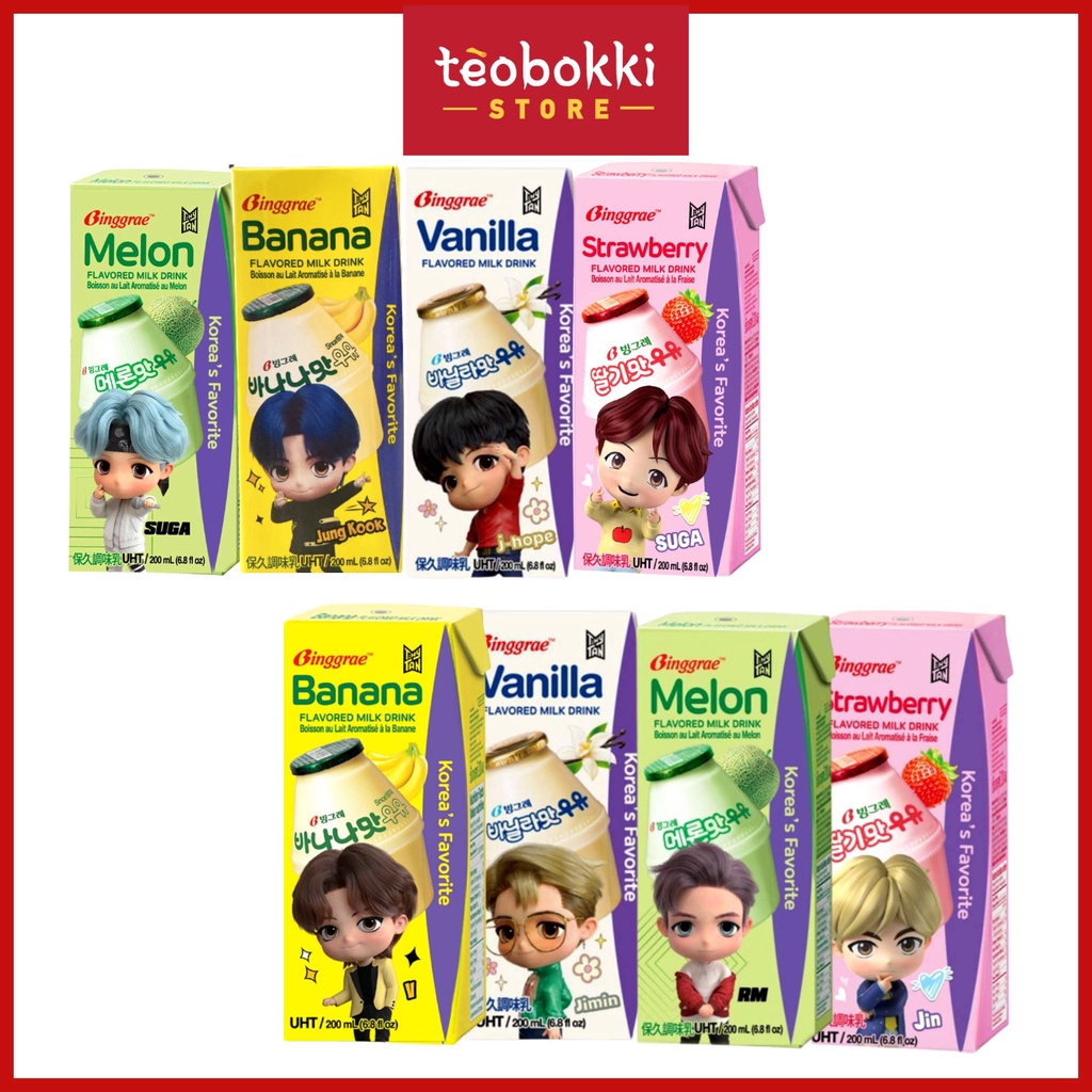 Banana milk, Binggrae fresh milk BTS version 200ml | Shopee Singapore