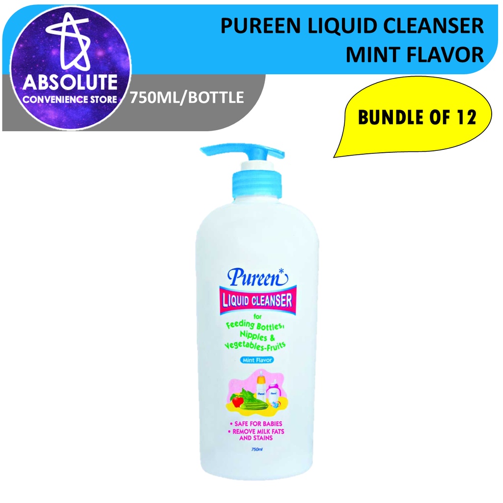 [Bundle of 12] Pureen Liquid Cleanser 750ml (Mint Flavor) | Shopee ...