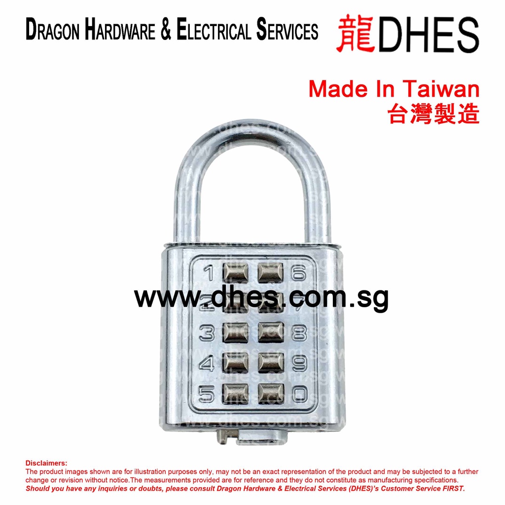 Aiwa Digital Combination Lock 4 Digit 5 Digit Passcode Pre-Determined ...