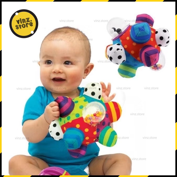 Baby Development Bumpy Ball Fun Plush Activity Ball Rattle Grasping ...