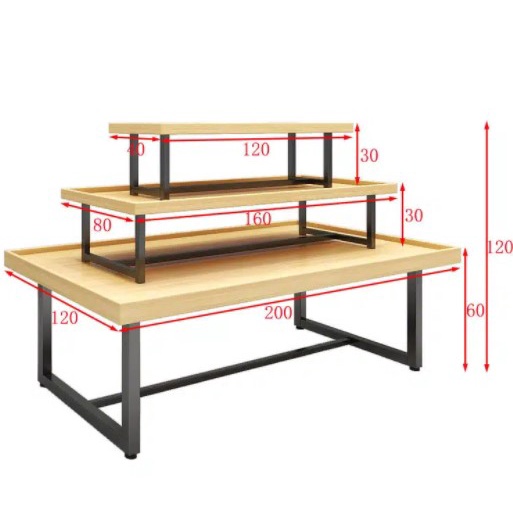Rack 3 Tingkat Kayu Modern Nordic rack display supermarket shoes rack ...