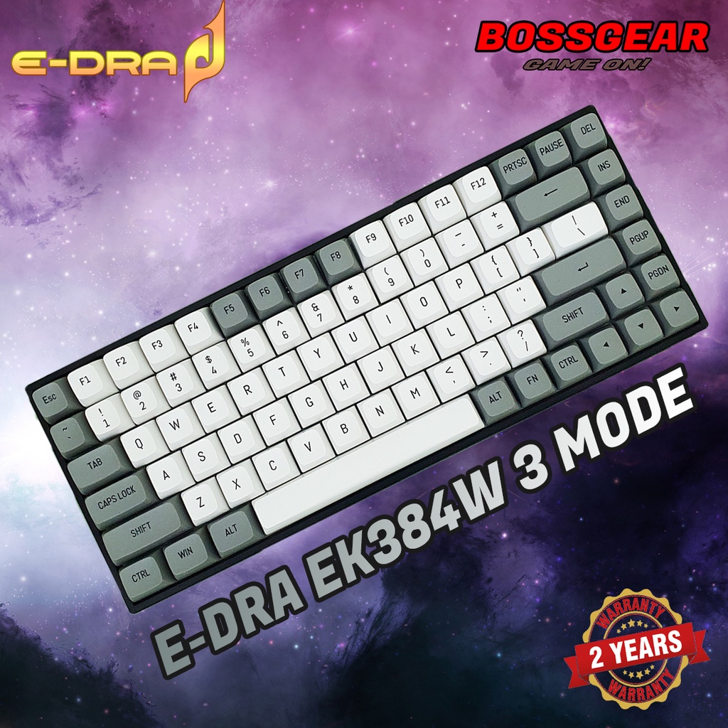 E-DRA EK384W V2 Wireless Mechanical Gaming Keyboard (3 Modes, Double ...