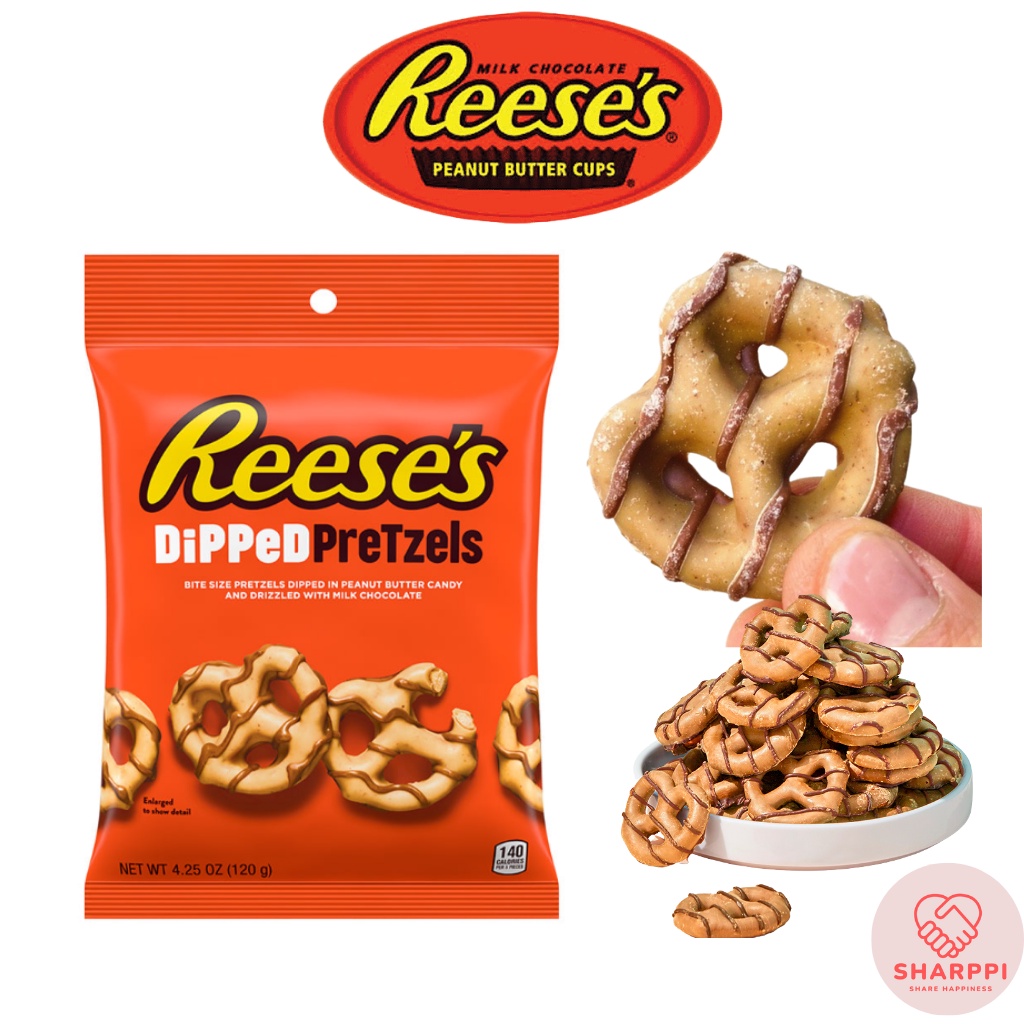 [Hershey Reese's] Peanut Butter Chocolate Dipped Pretzel 120g | Shopee ...