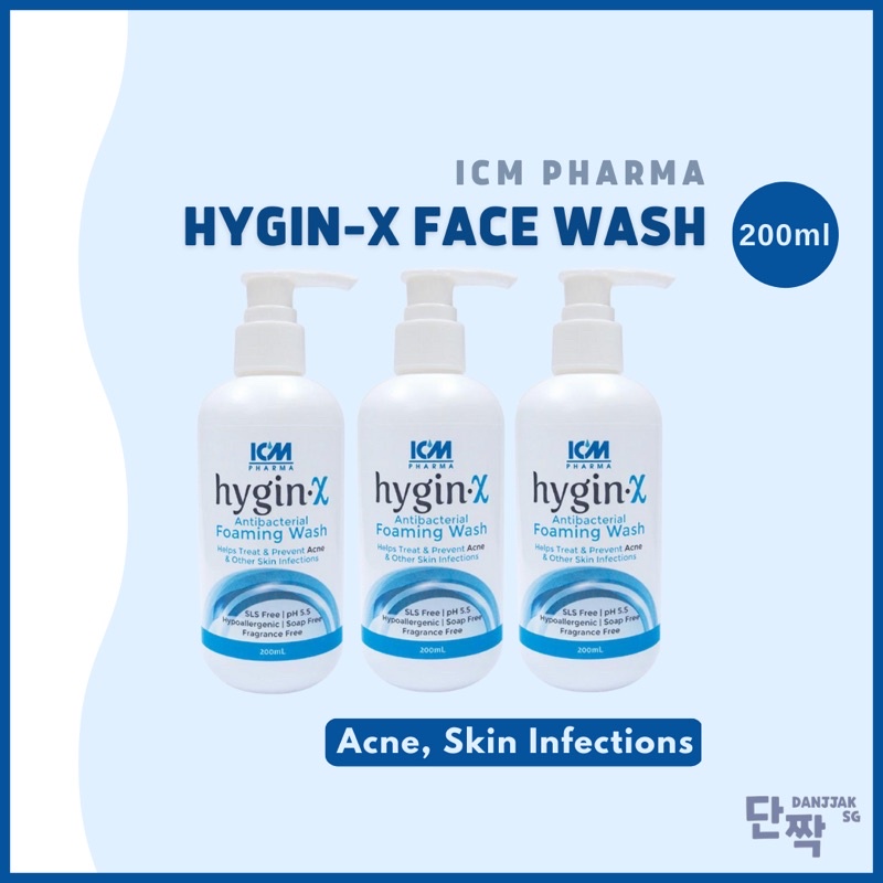ICM Pharma Hygin-X Antibacterial Foaming Face Wash 200ml (Helps Treat ...