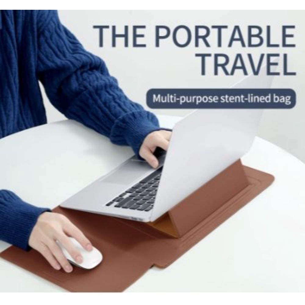 Laptop Stand Bag Pouch Leather Sleeve Waterproof Cover With Holder ...