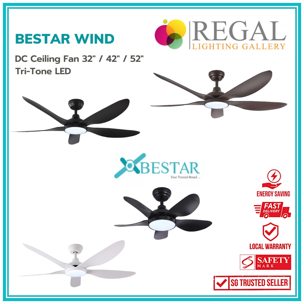 [Free Shipping] Bestar Wind blades 32"/ 42"/ 52" DC Motor Ceiling Fan ...