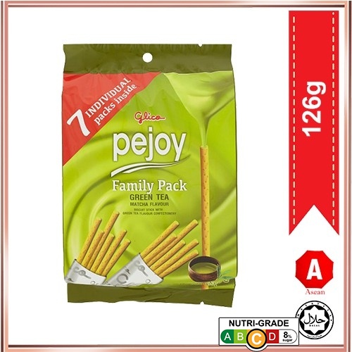 GLICO PEJOY FAMILY PACK GREEN TEA MATCHA FLAVOUR BISCUIT STICK 7 PACKS ...
