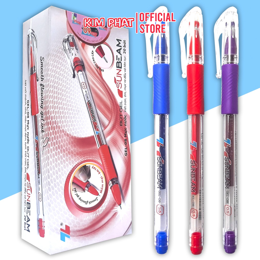 Thien Long Gel 08 Sunbeam 0.5mm Water Ballpoint Pen / GR-01 Gel Pen ...