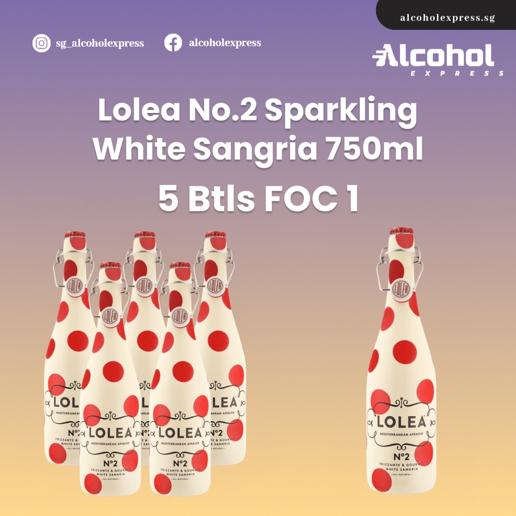 Lolea No.2 Sparkling White Sangria 750ml (5 Btls FOC 1) | Shopee Singapore