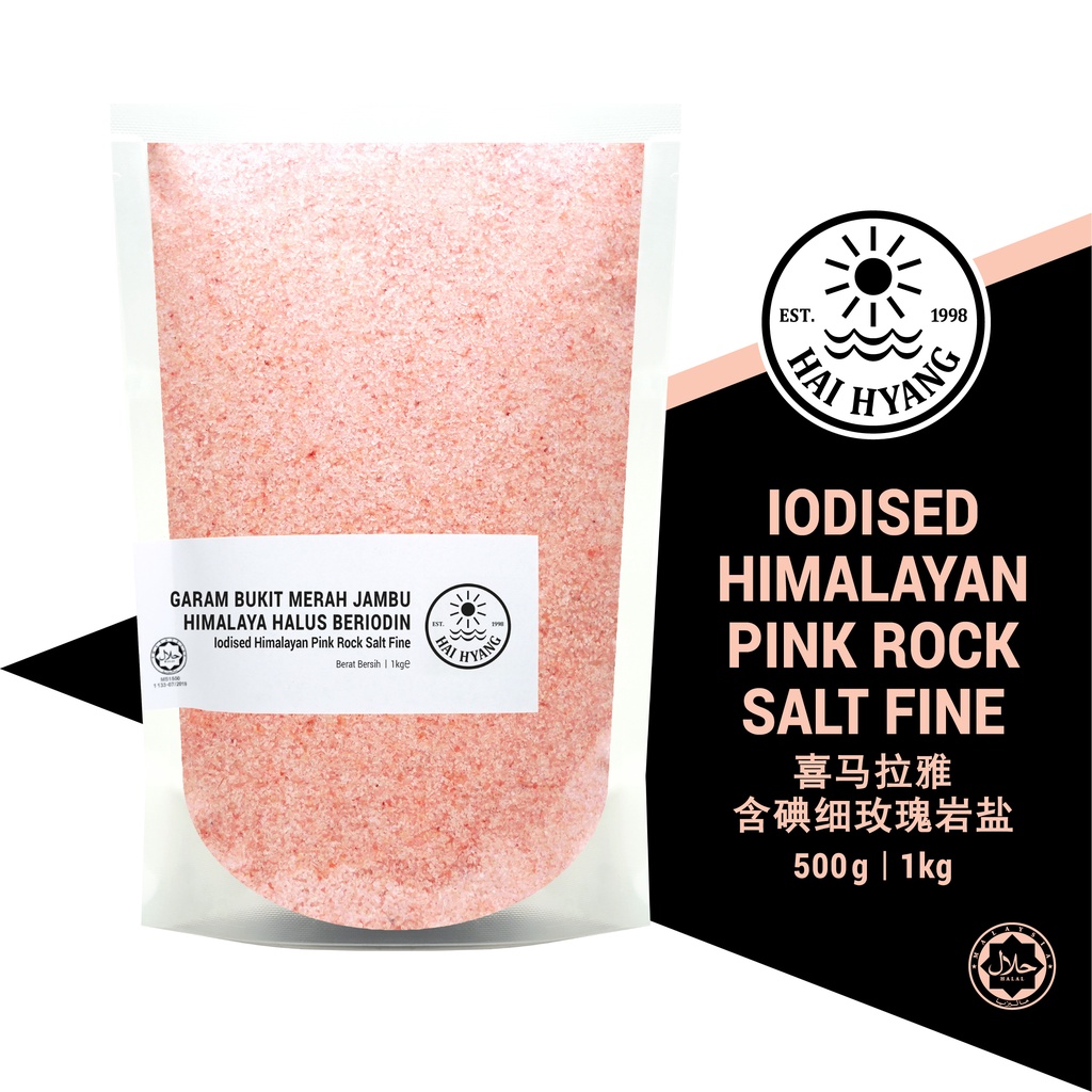 Hai Hyang | Iodised Himalayan Pink Rock Salt Fine 1kg | Garam Bukit ...