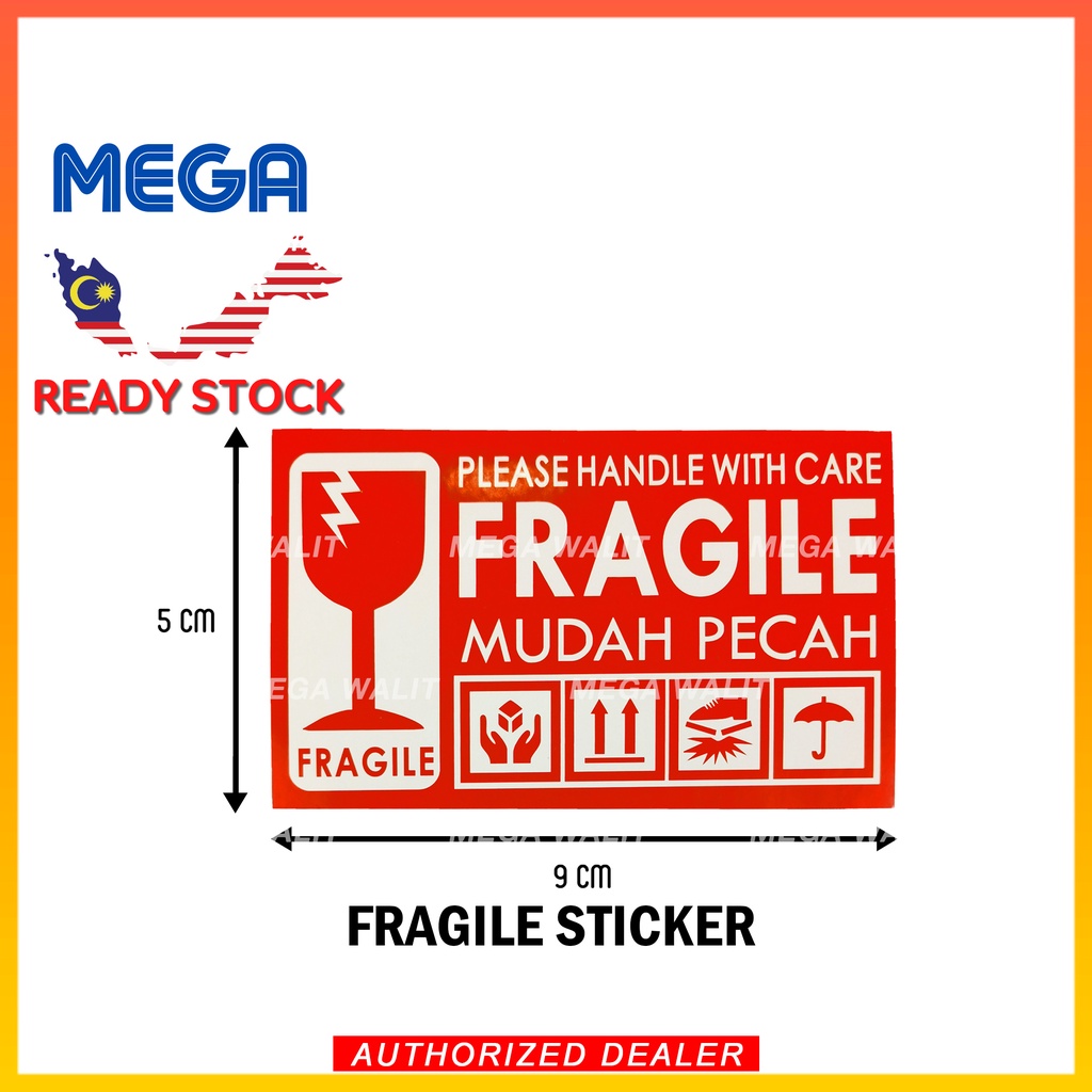 Fragile Sticker Mudah Pecah 9x5cm | Shopee Singapore