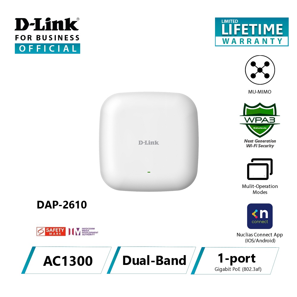 D-Link DAP-2610 AC1300 Wireless Dual-Band PoE Access Point | Shopee Singapore