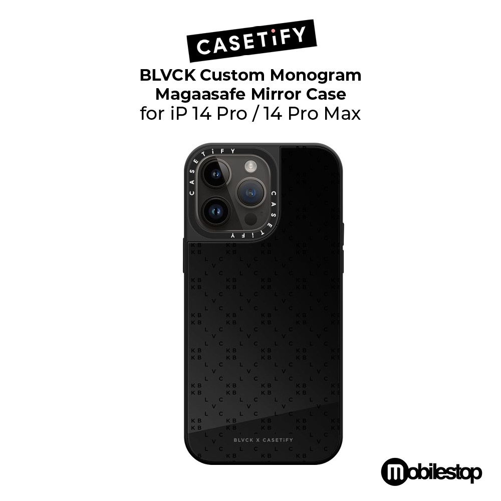 Casetify "BLVCK Custom Monogram" MagaaSafe Mirror Case for iP 14 Pro ...