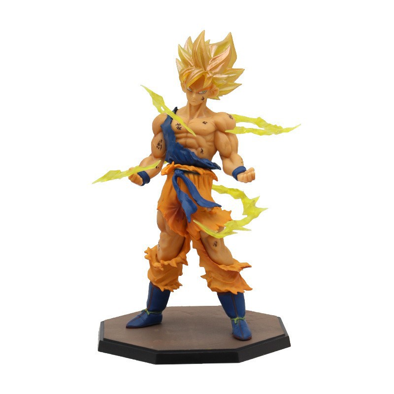 Super beautiful Dragon Ball SonGoku super saiyan model with effect 17cm ...