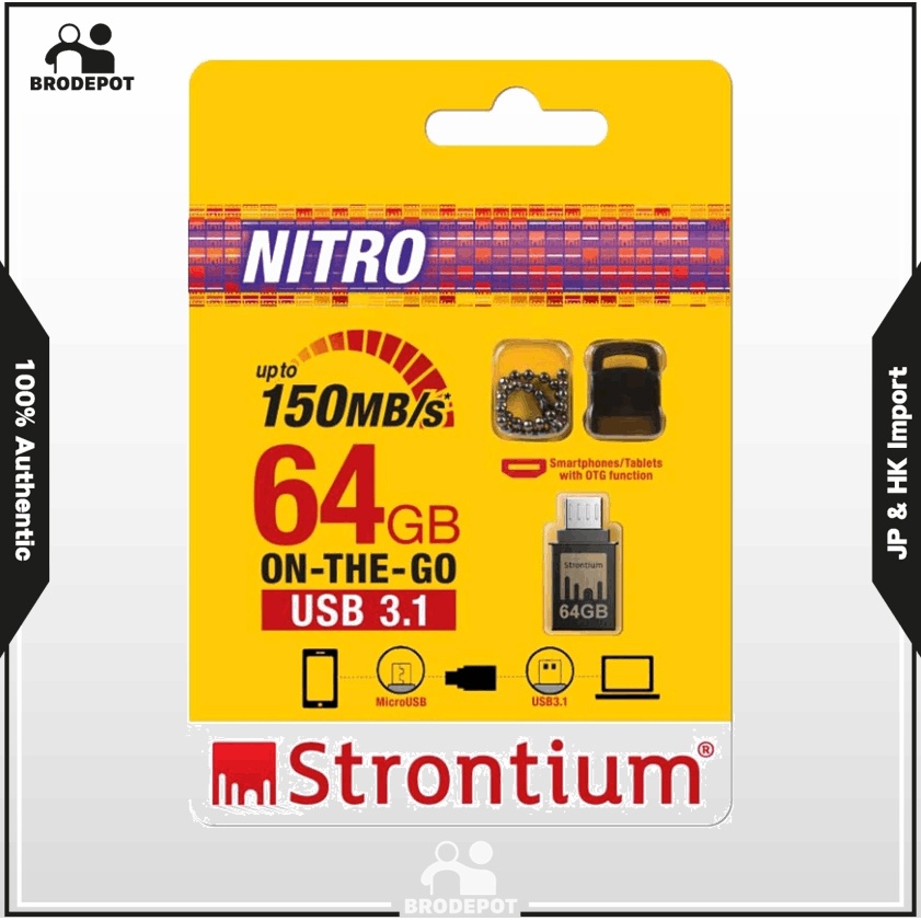 Strontium Nitro 64GB Dual Drive USB 3.1 Metal Flash Pen Drive OTG Up to ...