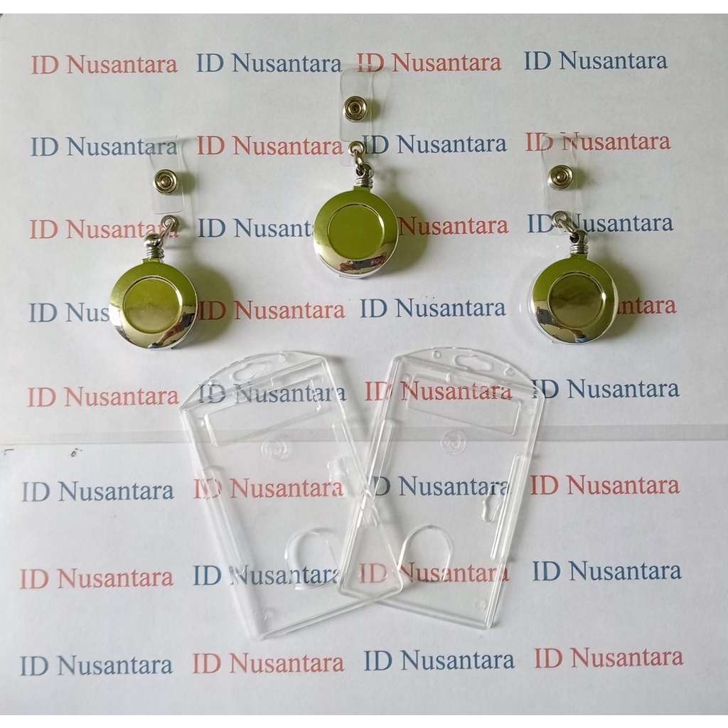 Clear Acrylic ID Casing Package with Chrome Silver Yoyo ID Card ...