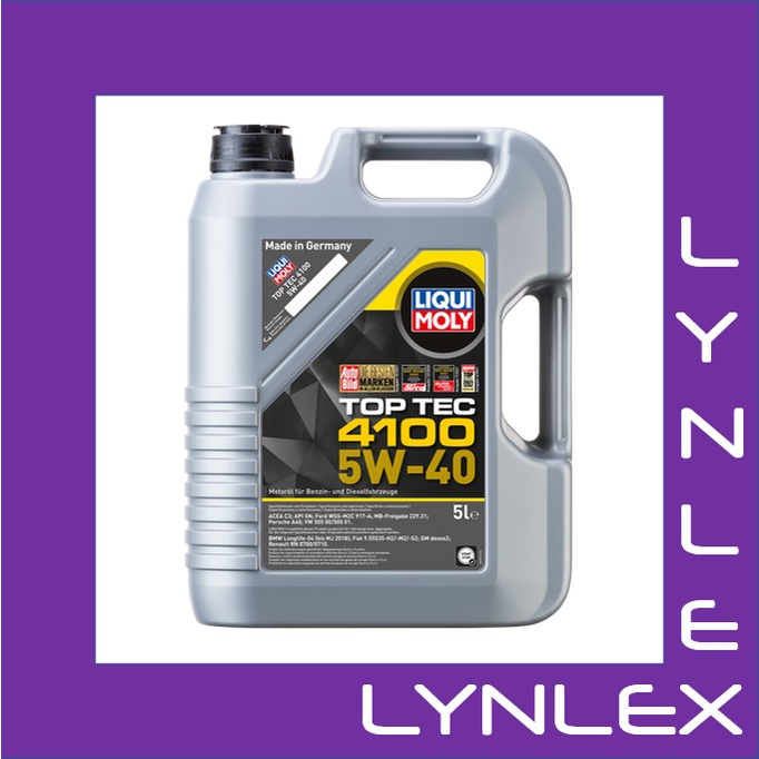 Liqui Moly TOP TEC 4100 5W-40 5Litre LYNLEX | Shopee Singapore