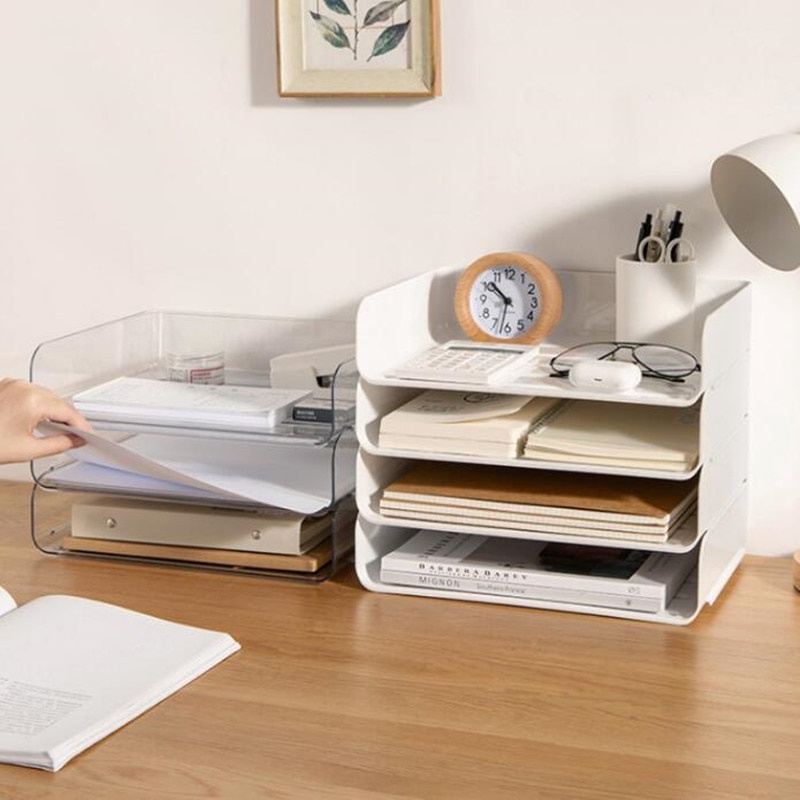 Stackable A4 Paper Trays Desktop File Tray Document Paper Organizer ...