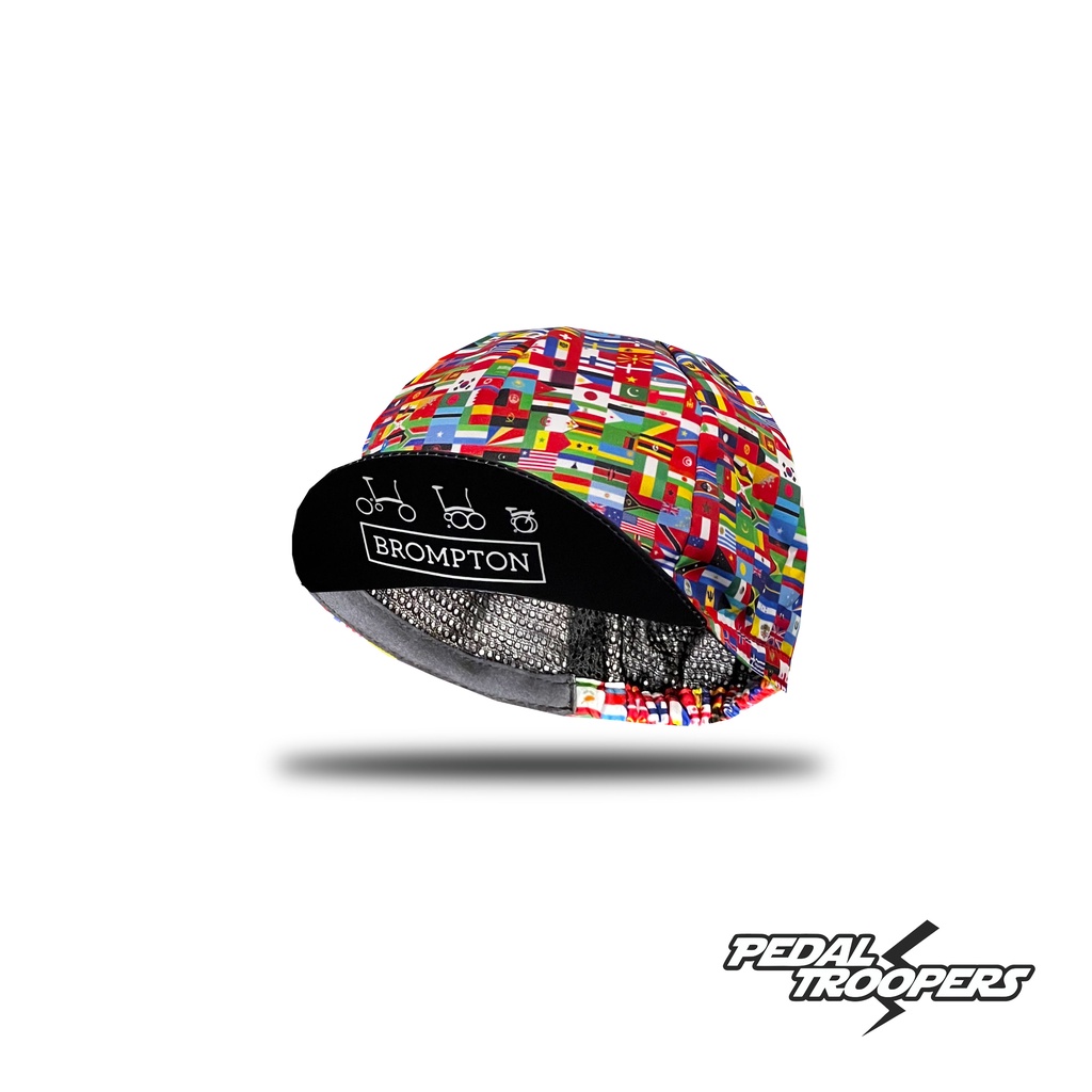 WORLD FLAGS CYCLING CAP brompton, folding bike, foldies, dahon ...