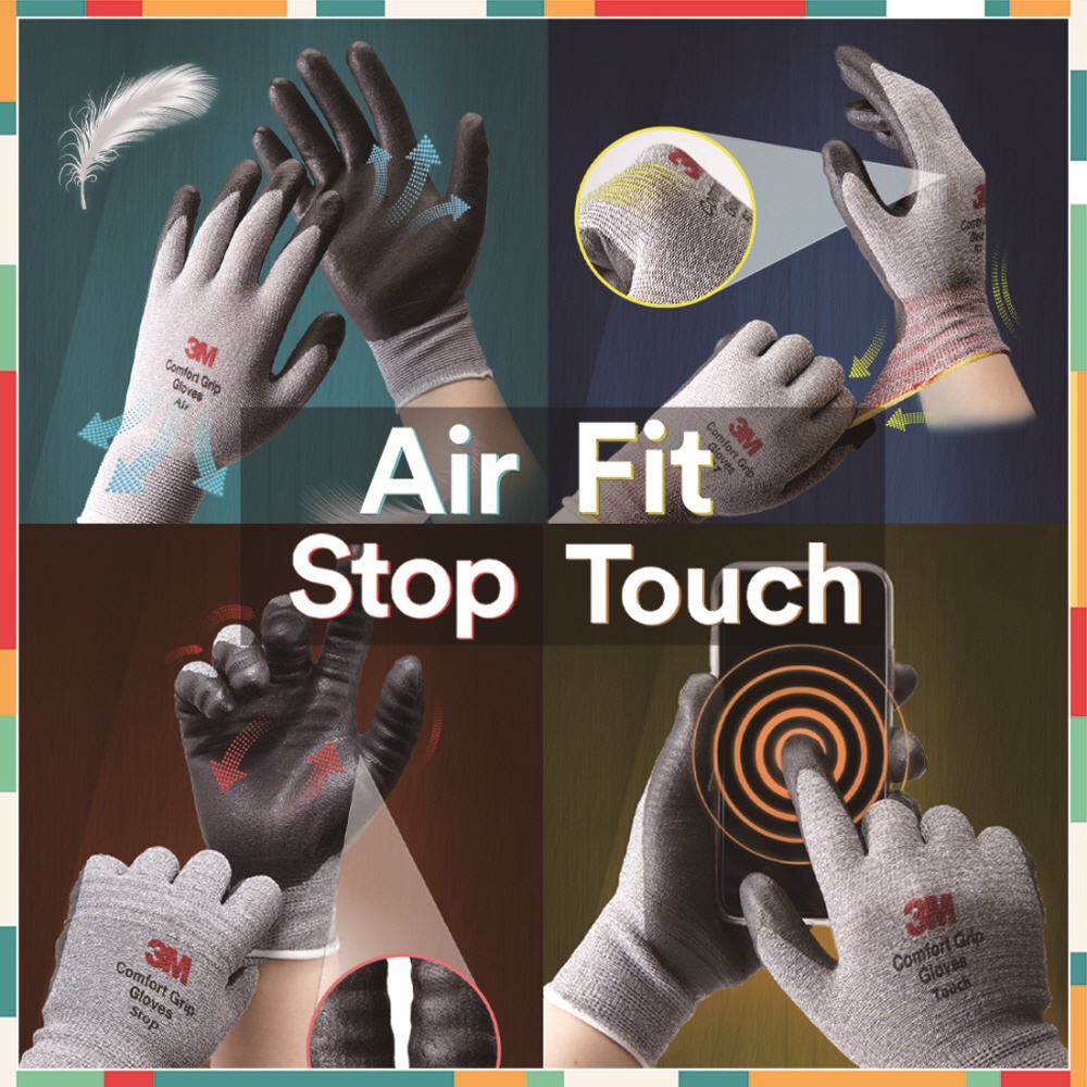 3M Gloves Comfort Grip FIT AIR STOP TOUCH Work Glove Made in Korea ...