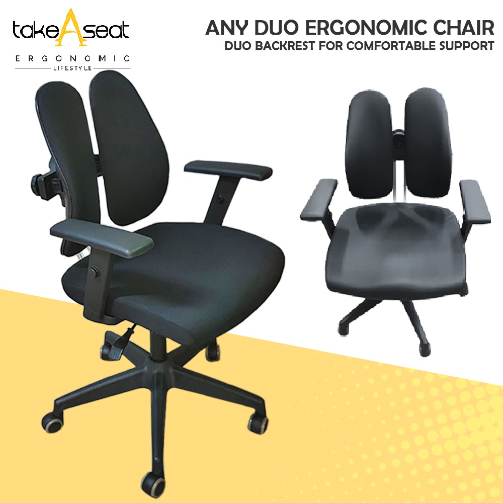 ANY Duo Backrest Office Chair ★Ergonomic Chair ★Dual Back Support ...