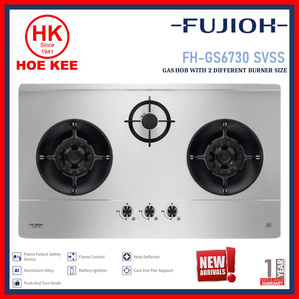 Fujioh FH-GS6730 SVSS 3-Burner Stainless Steel Hob | Shopee Singapore