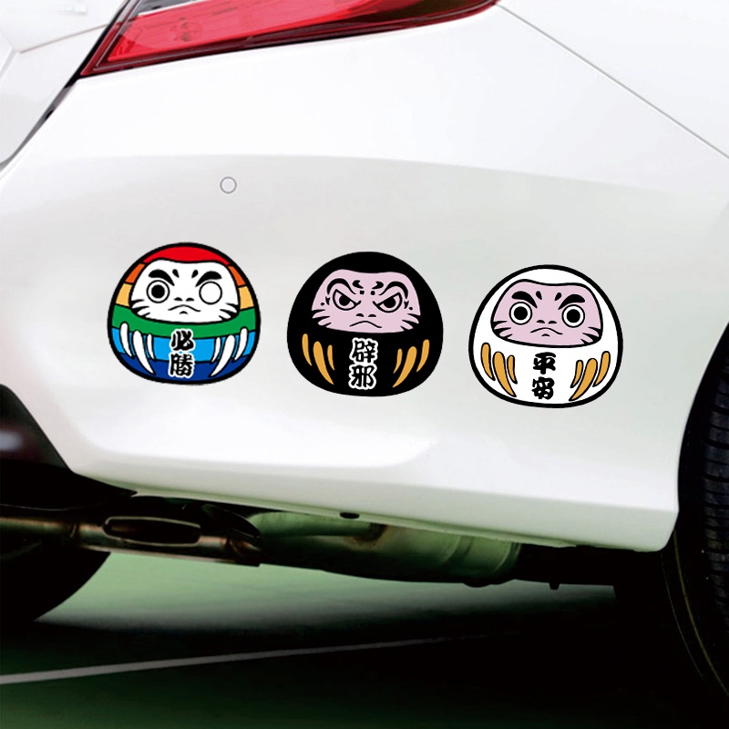 Dharma Jdm Cartoon Reflective Stickers Japan Mascot Car Bumper ...