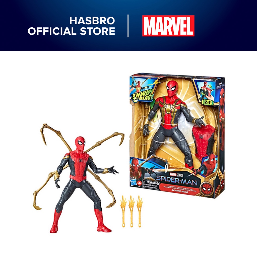 Marvel Spider-Man Deluxe 13-Inch-Scale Thwip Blast Integrated Suit Spider-Man Action Figure ...