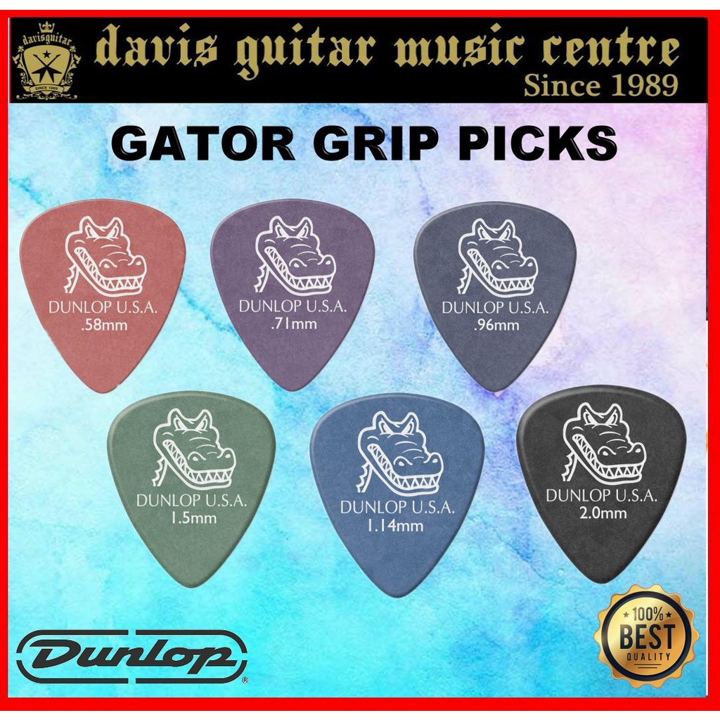 Jim Dunlop Gator Grip Guitar pick Authentic [SG Distributor] Made in ...