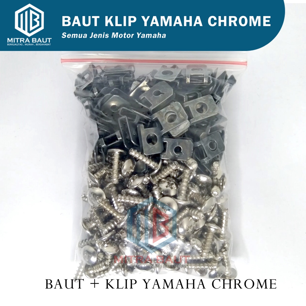 1 Pack of Yamaha 5x16 Crome Clip Bolts / Yamaha Crome Clip Bolts ...