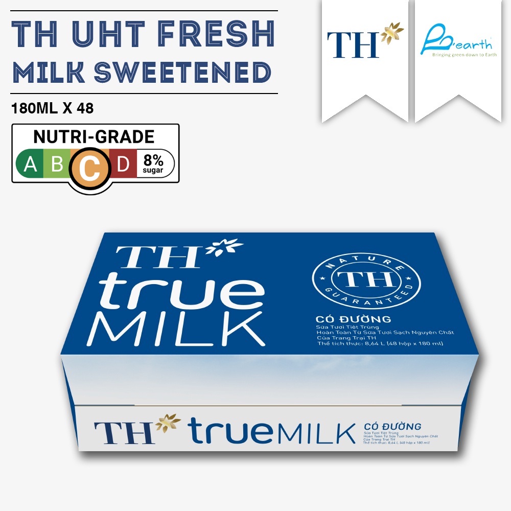 TH True Milk UHT Sweetened Fresh Milk 48 X 180ML | Shopee Singapore