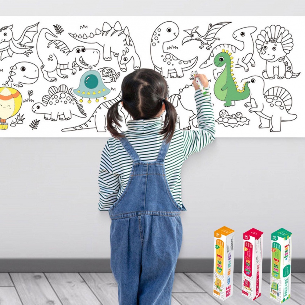 Kids Drawing Paper Roll Coloring Drawing Books 3M Large Coloring Poster ...