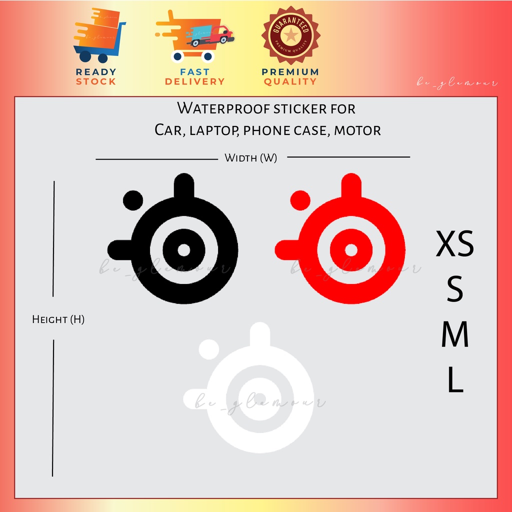 SteelSeries Logo Sticker Reflective gaming Stiker laptop desktop Kereta ...