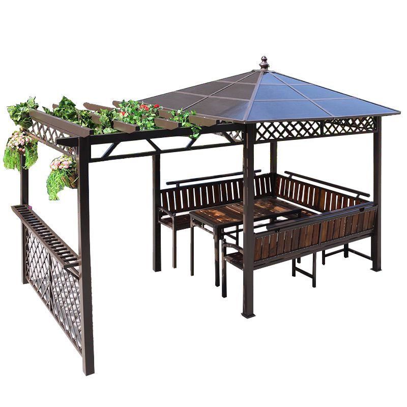 Outdoor Pavilion Courtyard Villa Swing Antiseptic Wood Grape Rack ...