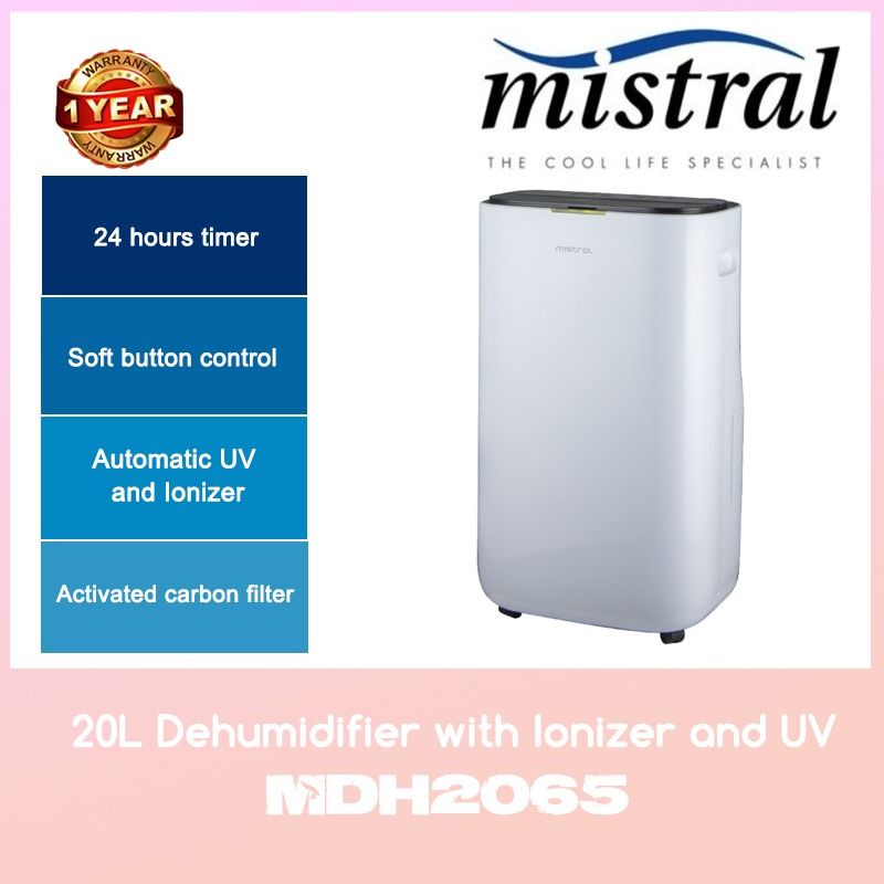 Mistral MDH2065 20L Dehumidifier Ionizer UV WITH 1 YEAR WARRANTY | Shopee Singapore