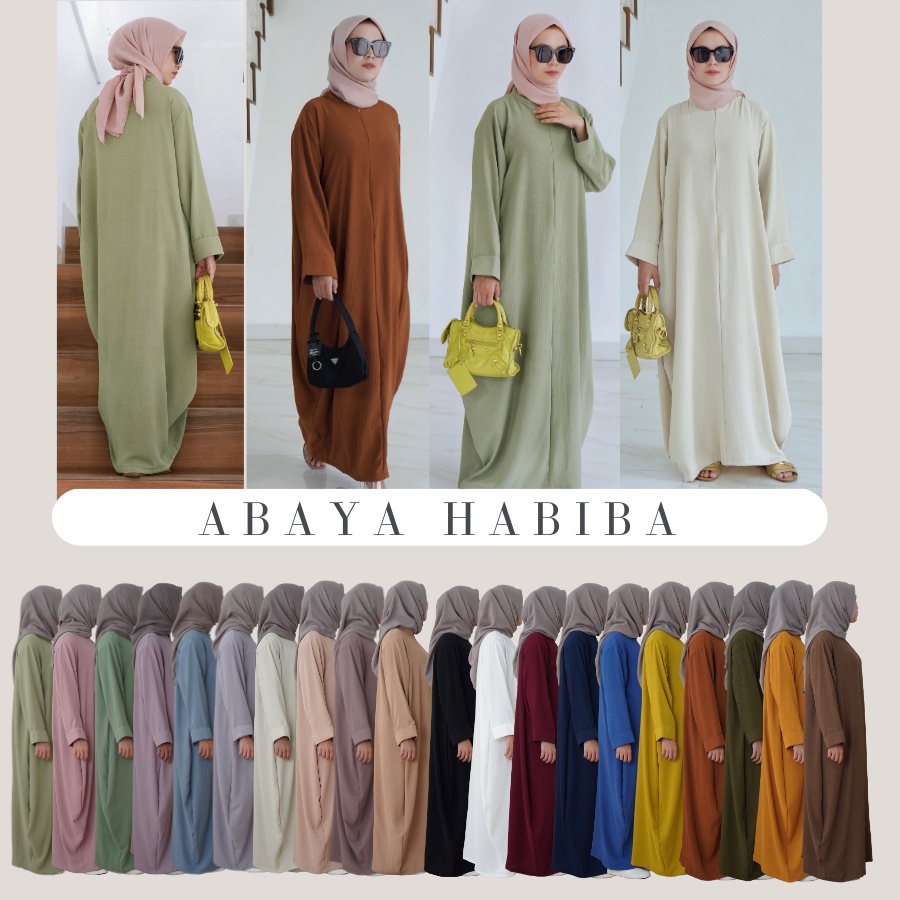 Habiba crinkle abaya / plain crinkle gamis / basic Turkish Turkish ...