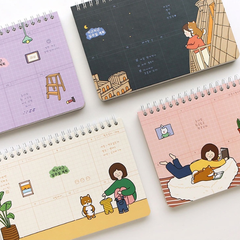 with shiba Undated Weekly Goal Planner Diary Hard Cover Blank Grid ...