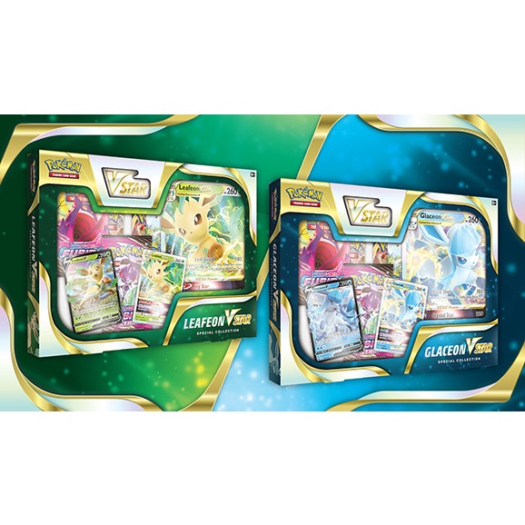 Pokemon TCG Leafeon/Glaceon V Star Special Collection Box (Store Pick ...