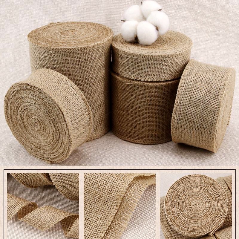 5Meter/Roll Handmade Jute Ribbons Burlap Sewing Trim Bows Crafts DIY ...