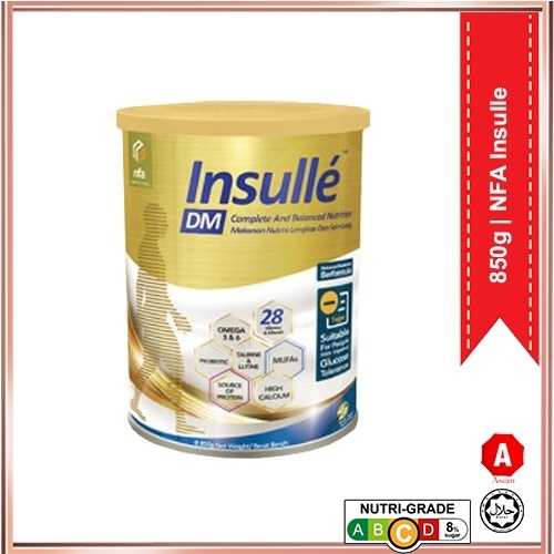 NFA INSULLE VANILLA DIABETIC COMPLETE NUTRITION 850G ASEAN.OS | Shopee ...