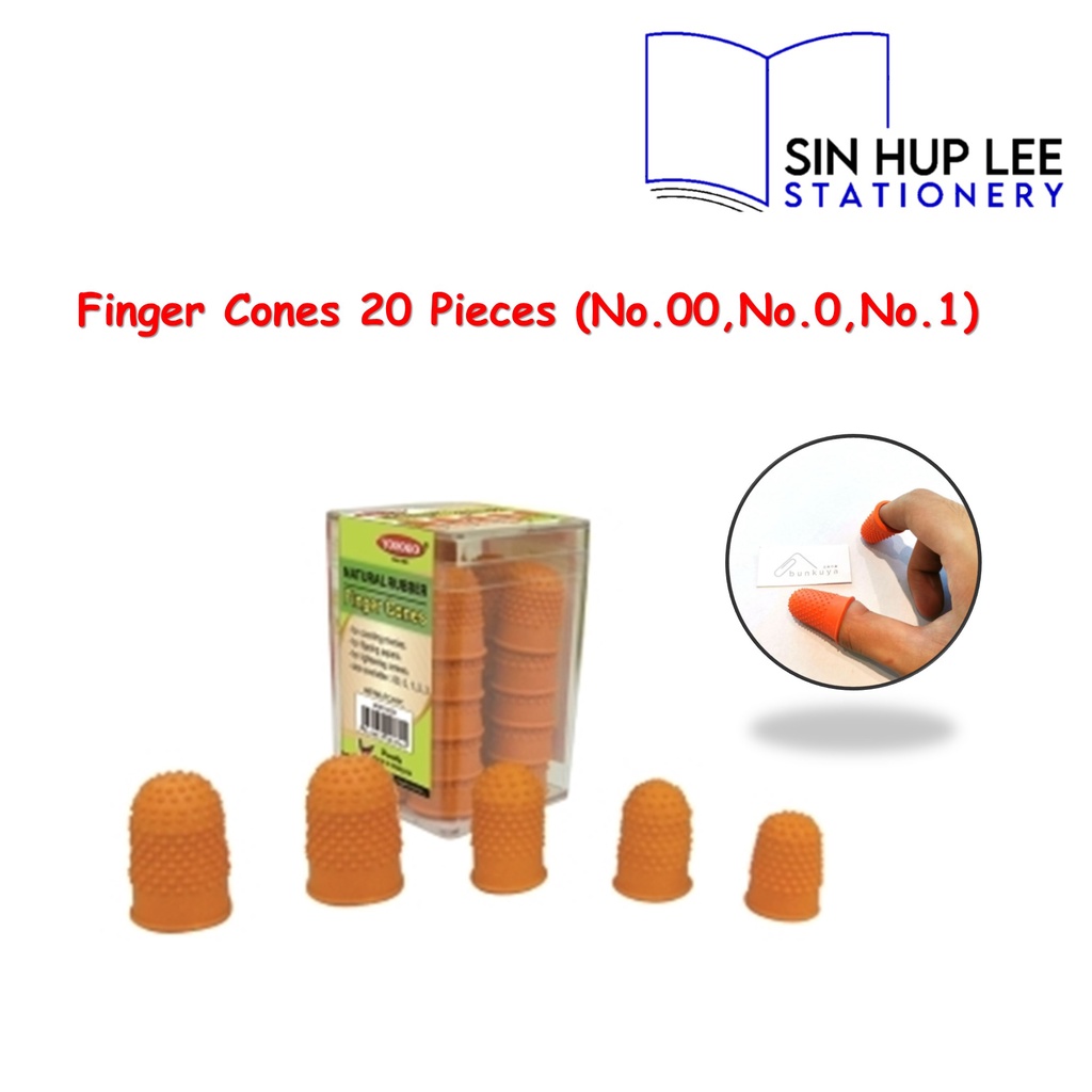 YOSOGO Natural Rubber Finger Cones 20 Pieces (No.00,No.0,No.1) | Shopee ...