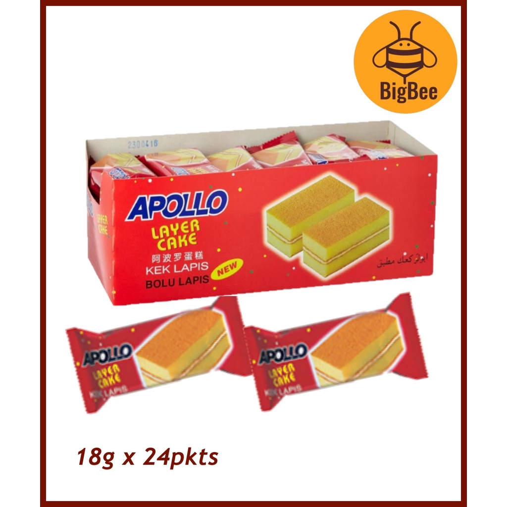 Apollo Layer Cake - 18g x 24pkts Original / Pandan / Chocolate / Cocoa ...