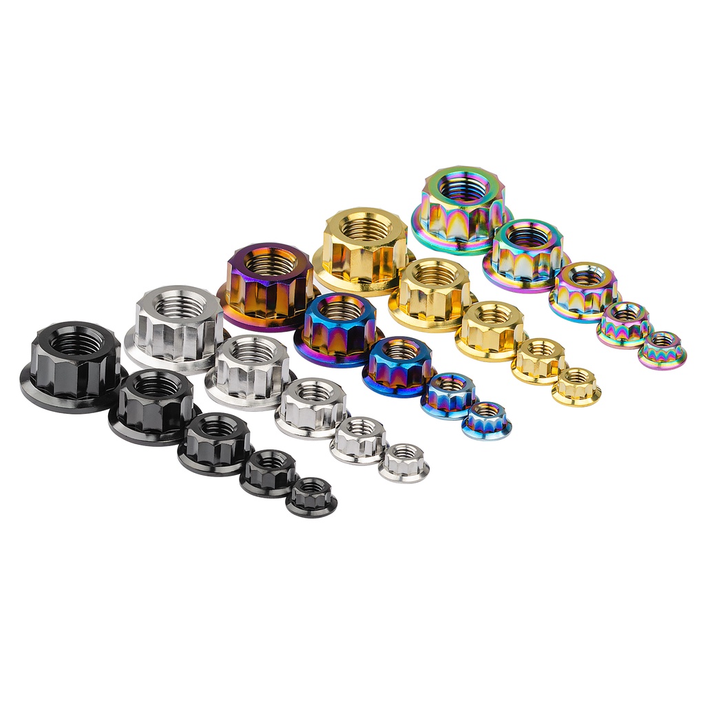 Wanyifa Titanium Nut M5/M6/M8/M10/M12 Outer Twelve With Flange Hot Sale ...