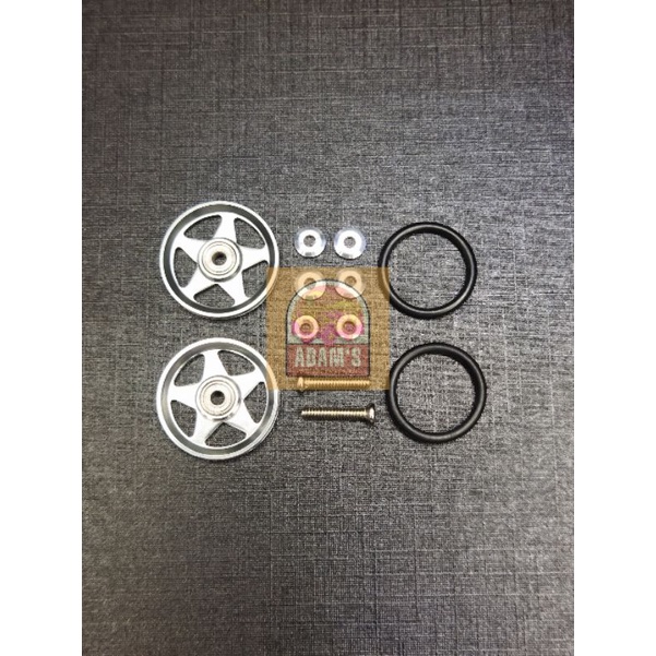 Mini 4WD 19mm Aluminium Ball-Race Rollers with Rubber Rings (5-Spoke ...